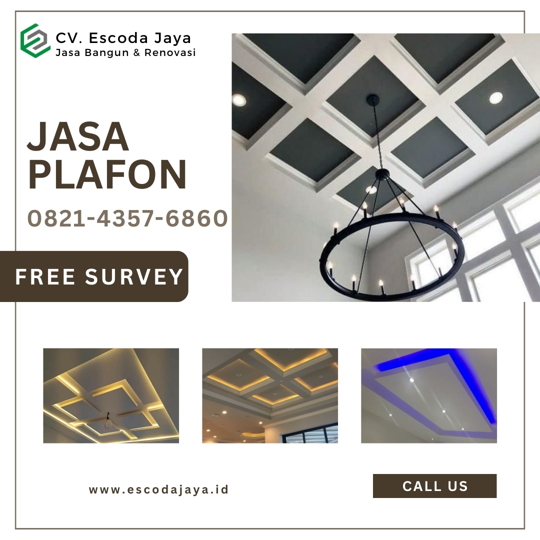 Pasang Plafon Gypsum Bertingkat - Jasa Bangun dan Renovasi Rumah
